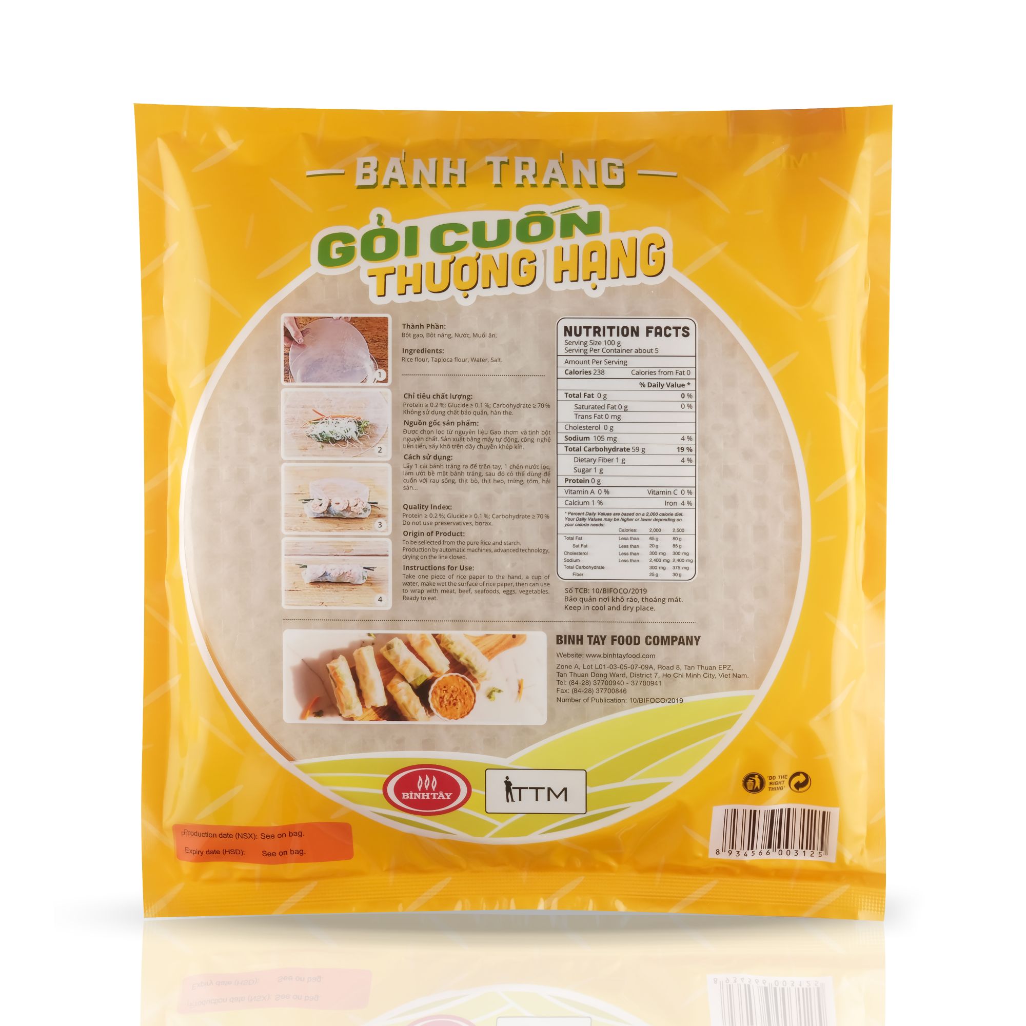 Banh Trang Goi Cuon - Premium Circle Rice Paper Sheets - 500 grams | 5 ...